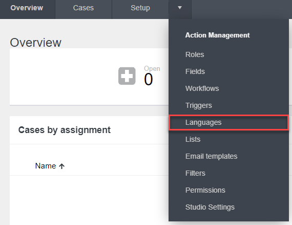 Translating the Action Management Interface – Action Management
